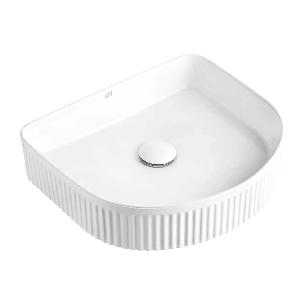 Archie Above Counter Fluted Basin | Gloss White – Tilewave
